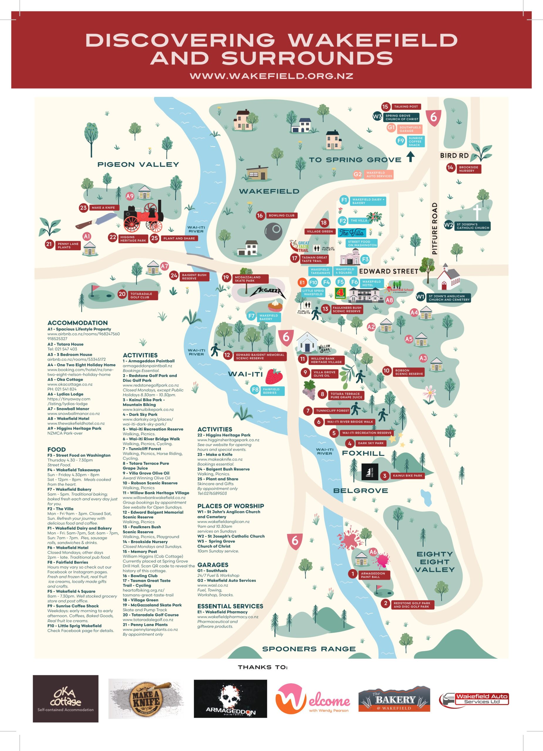 Discovering Wakefield & Surrounds Map - Wakefield Village